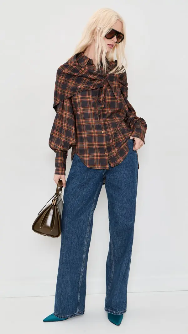 ESSENTIEL ANTWERP Kiss Oversized Shirt With Scarf