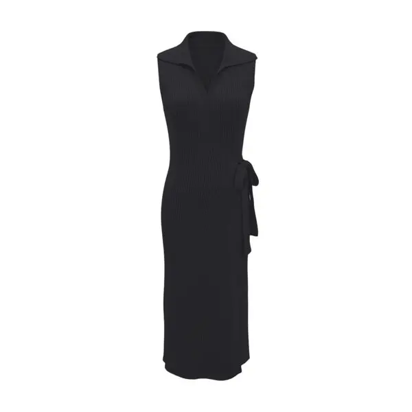 BIRDIE & CLAIRE Jackie Knit Wrap Dress Navy