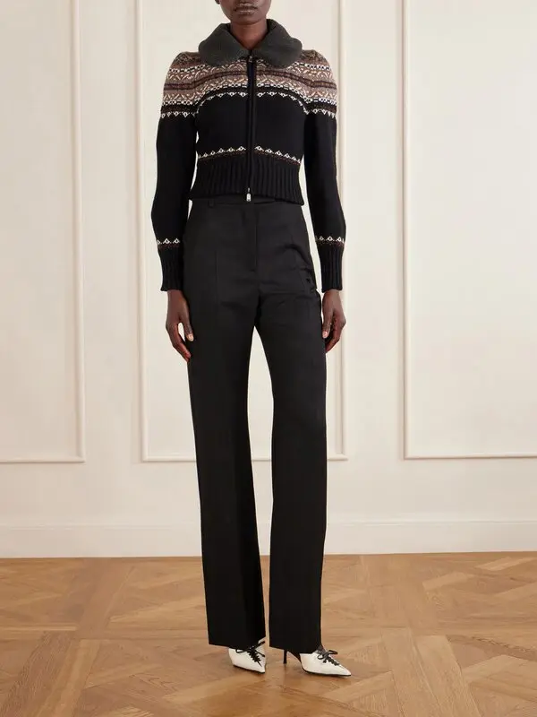 Alexander McQueen Fair Isle Wool Zip-up Cardigan