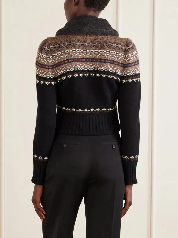 Alexander McQueen Fair Isle Wool Zip-up Cardigan