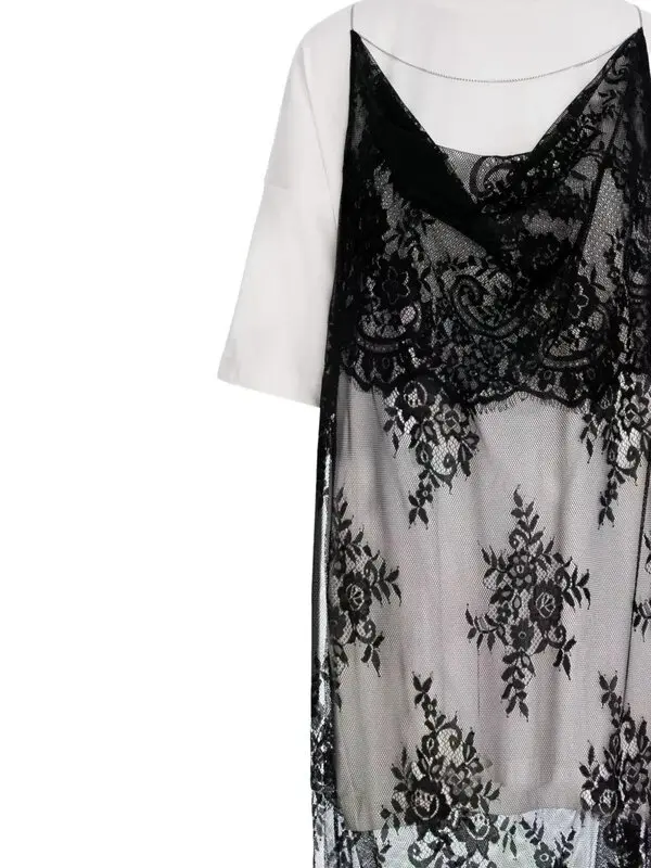 HAMZA Double-layered Lace Maxi Dress