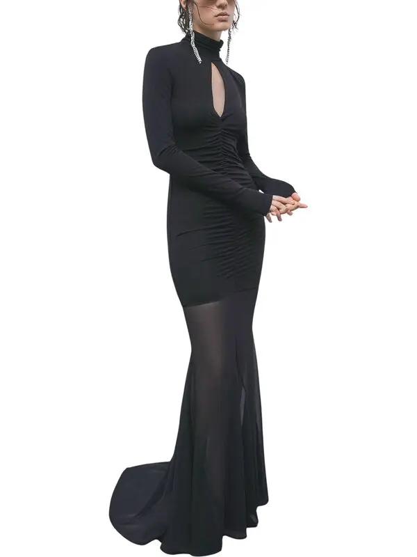 Patrizia Pepe Draped Long Evening Dress
