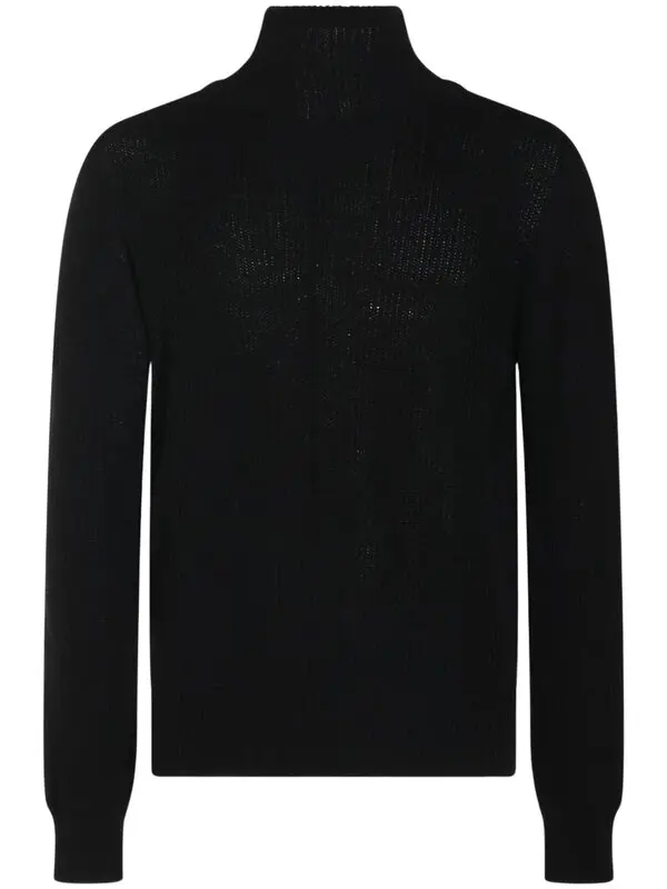 Rick Owens Ribbed Turtleneck Knitted Sweater By