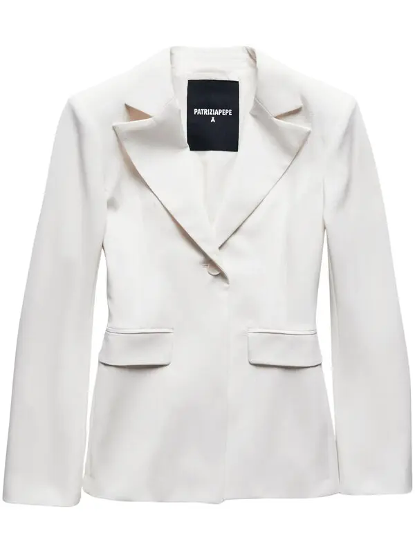 Patrizia Pepe Slim-fit Gabardine Blazer - White
