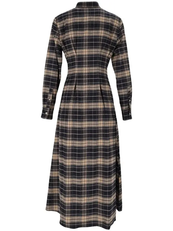 MC2 SAINT BARTH Long-sleeved Checked Shirt Dress By
