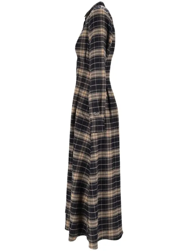 MC2 SAINT BARTH Long-sleeved Checked Shirt Dress By
