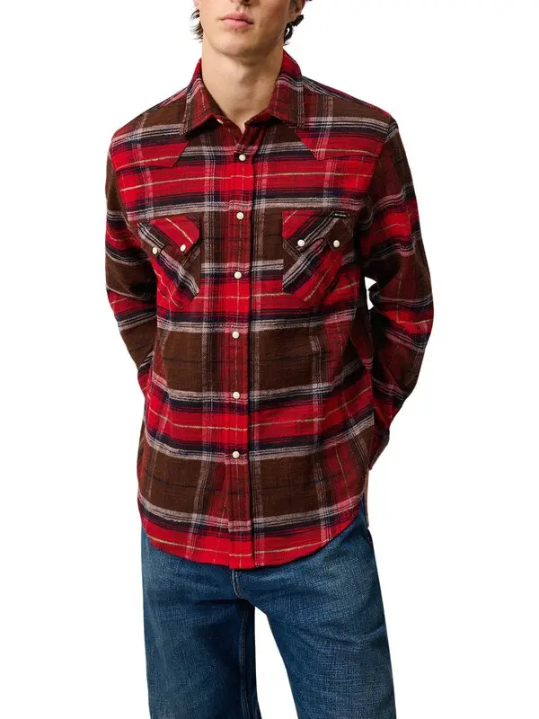 ROY ROGER'S Check Print Western Shirt