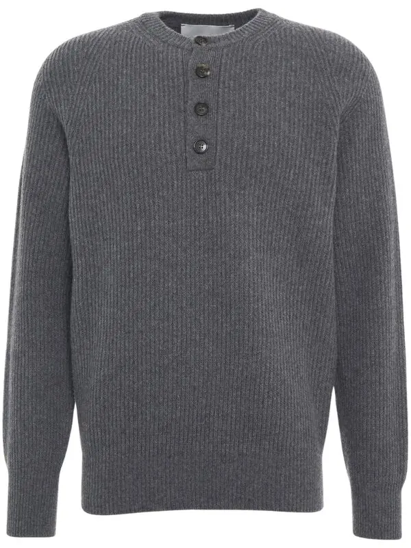 AMARANTO Knitted Buttoned Polo Shirt By