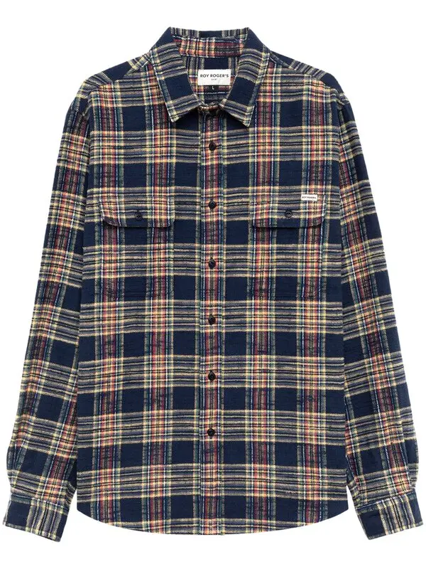 ROY ROGER'S Work Shirt In Check Print Flannel By
