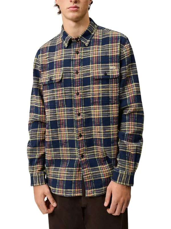 ROY ROGER'S Work Shirt In Check Print Flannel By