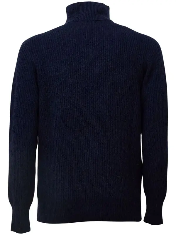 AMARANTO Half Zip High Neck Knitted Sweater