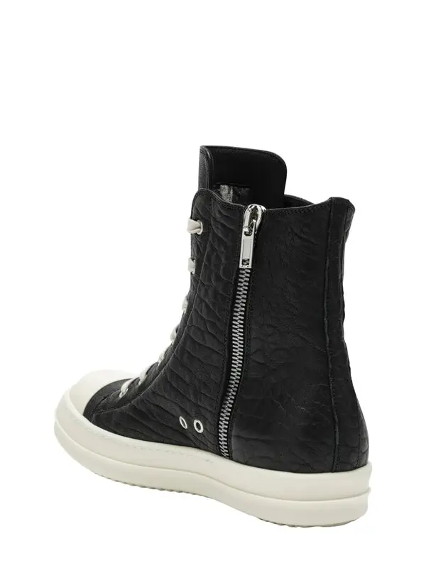 Rick Owens High-top Sneakers In Textured Leather