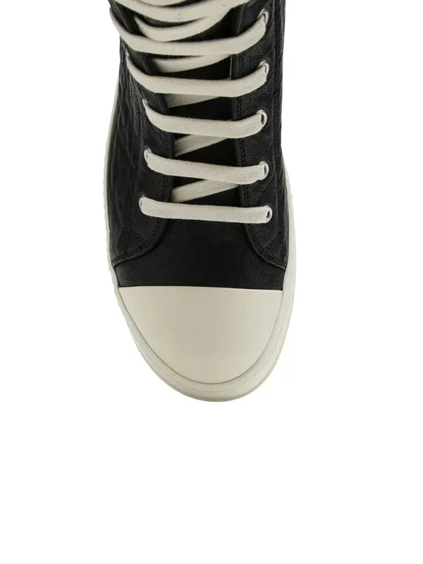 Rick Owens High-top Sneakers In Textured Leather