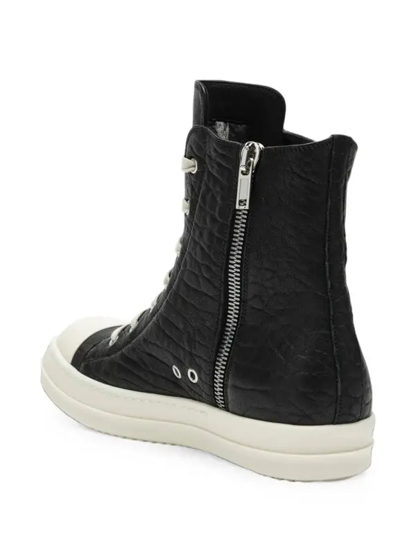 Rick Owens High-top Sneakers In Textured Leather