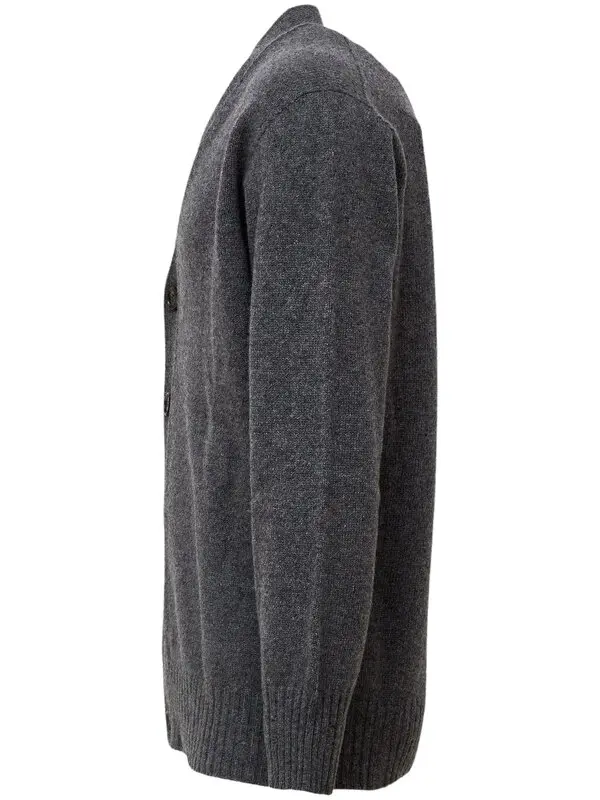 AMARANTO Distressed V-neck Cardigan Sweater By