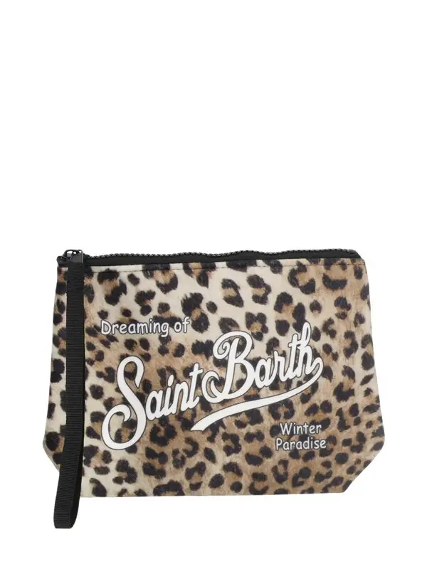 MC2 SAINT BARTH Leopard Printed Zipped Clutch Bag