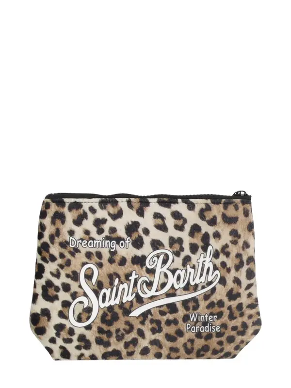 MC2 SAINT BARTH Leopard Printed Zipped Clutch Bag