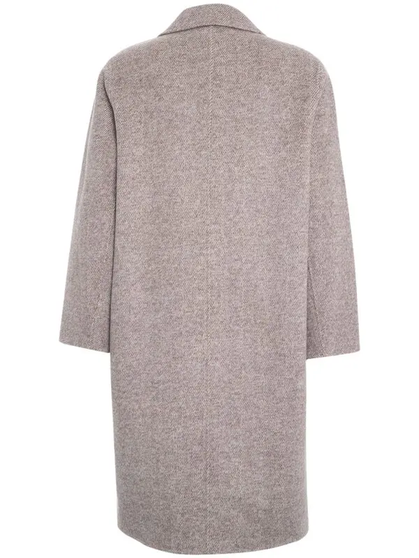 AMARANTO Herringbone Pattern Double-breasted Coat