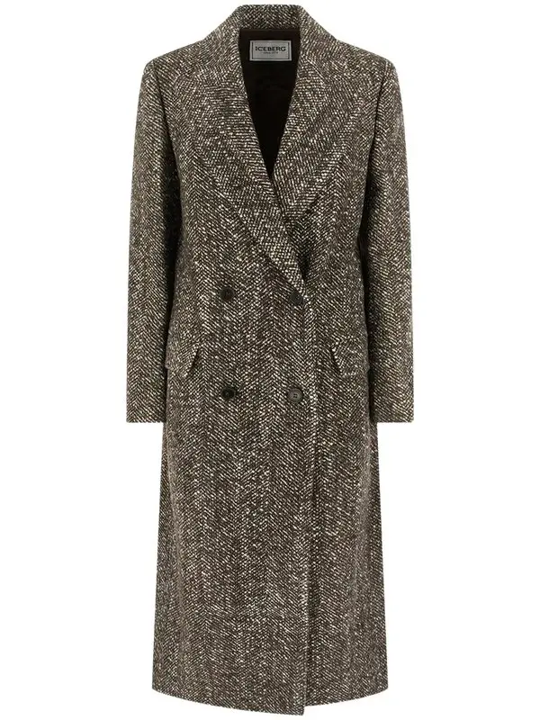 Iceberg Herringbone-pattern Double-breasted Coat By