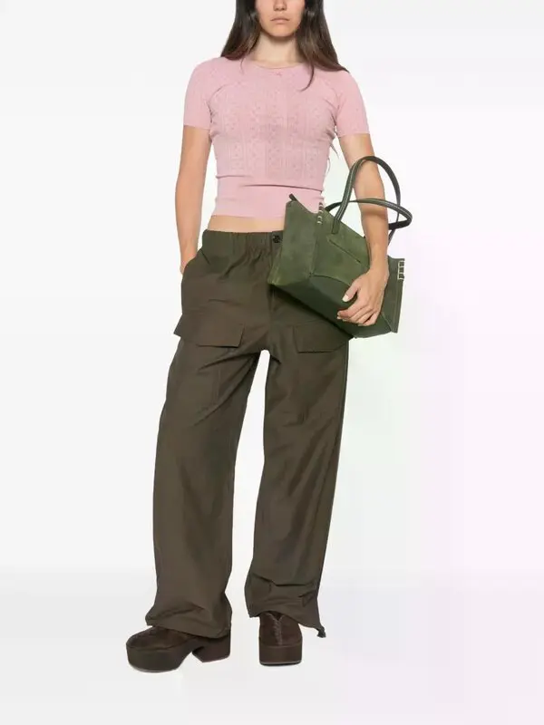 JW Anderson Pointelle Bow-detail T-shirt