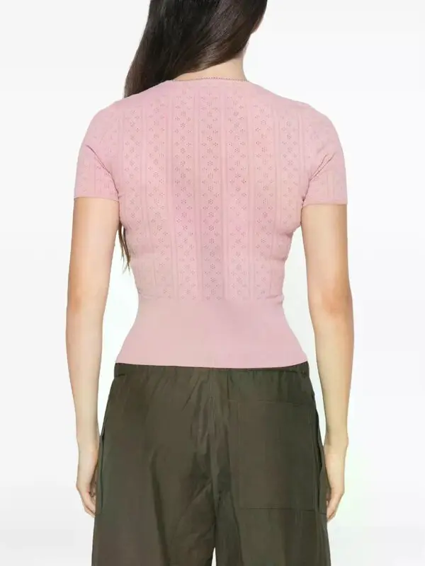 JW Anderson Pointelle Bow-detail T-shirt
