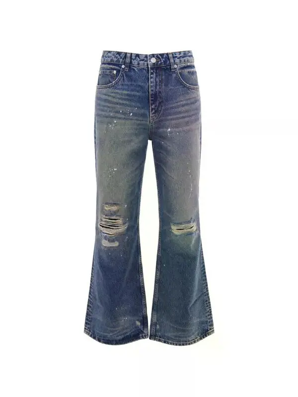 FLANEUR Paint-splatter Distressed Jeans