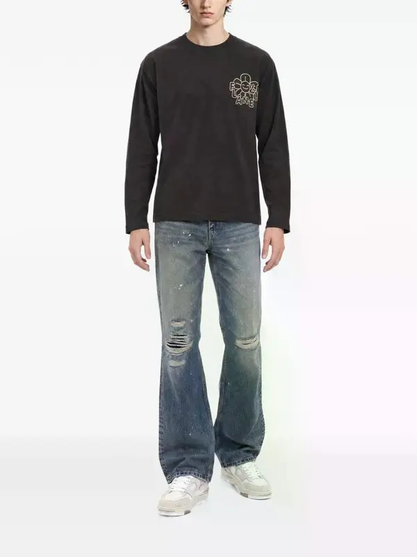 FLANEUR Paint-splatter Distressed Jeans