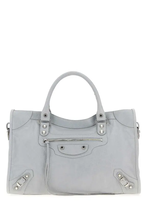 BALENCIAGA Light Grey Leather Medium Le City Handbag