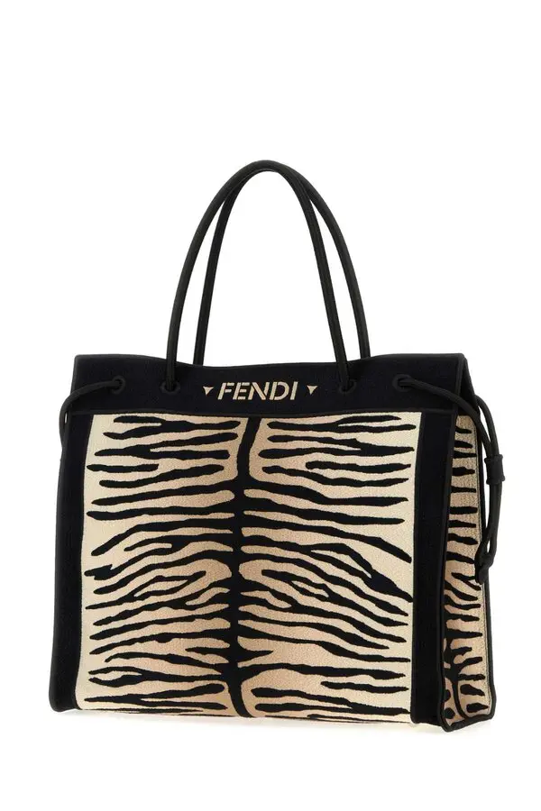 Fendi Embroidered Fabric Magic Shopping Bag