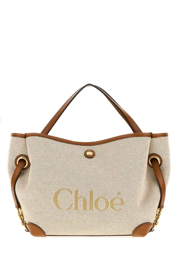 Chloé Sand Canvas Small Clover Handbag - Brown