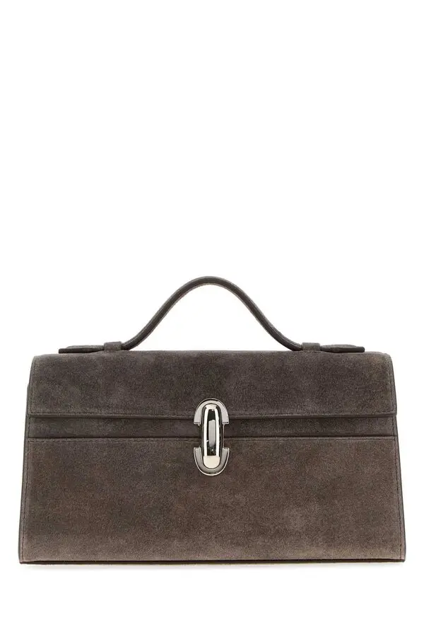SAVETTE Mud Suede Symmetry Handbag