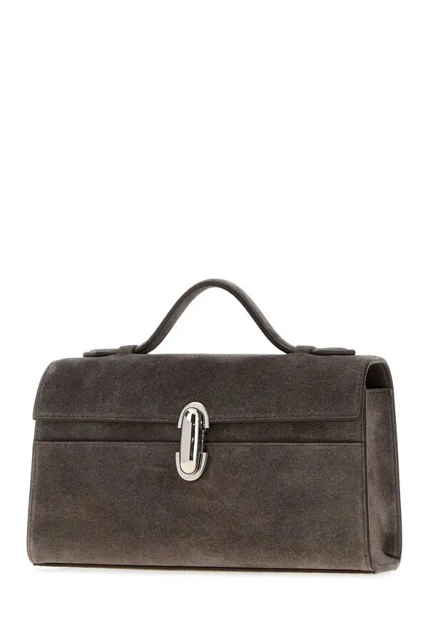 SAVETTE Mud Suede Symmetry Handbag