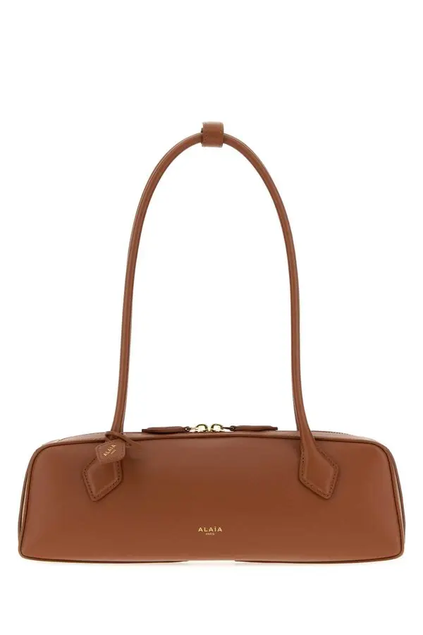 ALAIA Camel Leather Medium Teckel Shoulder Bag