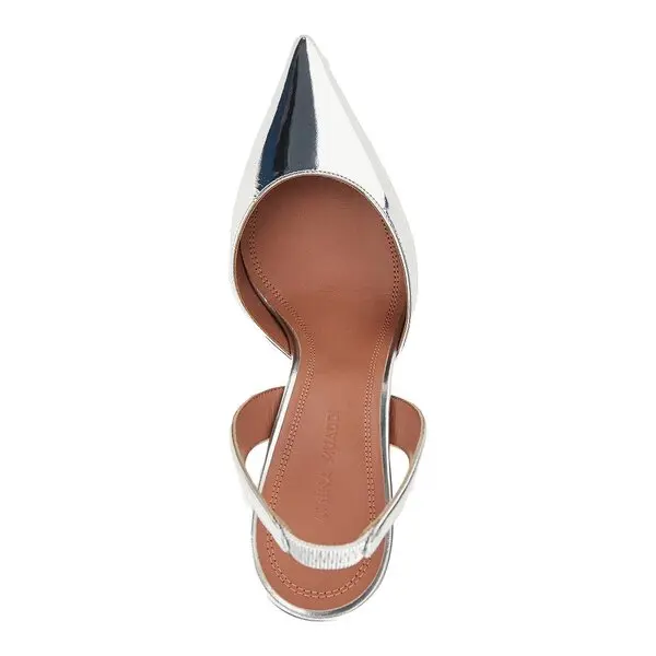AMINA MUADDI Holli' Metallized Leather Slingback Pumps