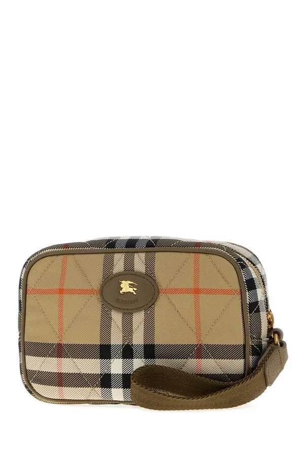 Burberry Embroidered Canvas Horseshoe Clutch - Multicolor