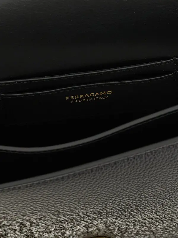 FERRAGAMO North-south Double Gancini' Crossbody Bag