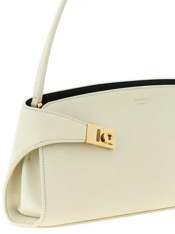 FERRAGAMO Hug East-west' Shoulder Bag - White
