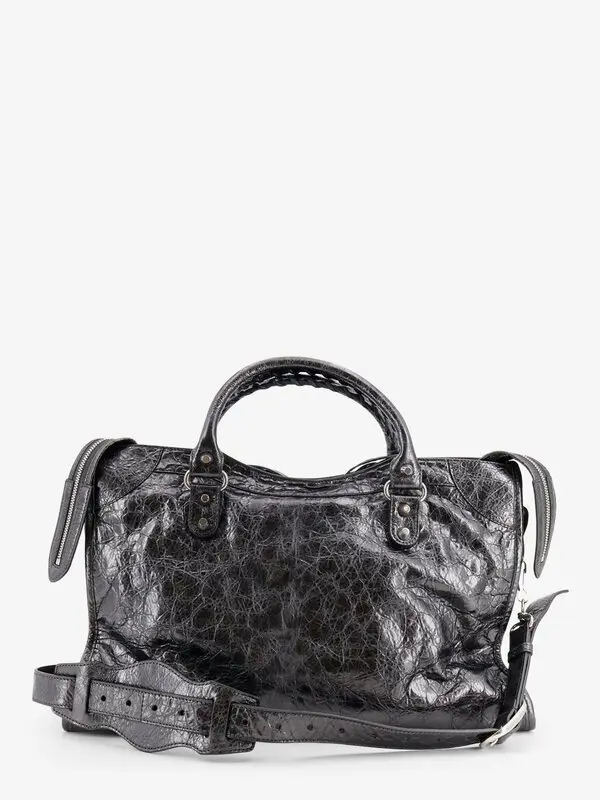 BALENCIAGA Le City Medium Metallic Leather Handbag