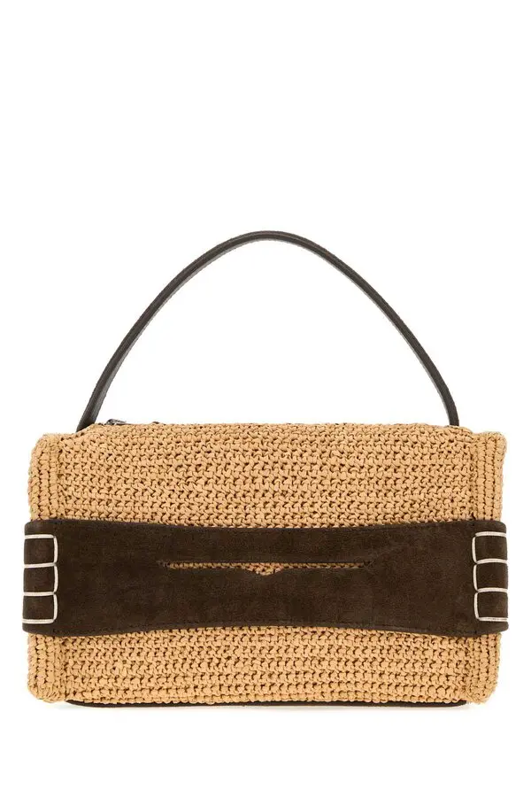 JW Anderson Raffia Small Loafer Handbag - Brown