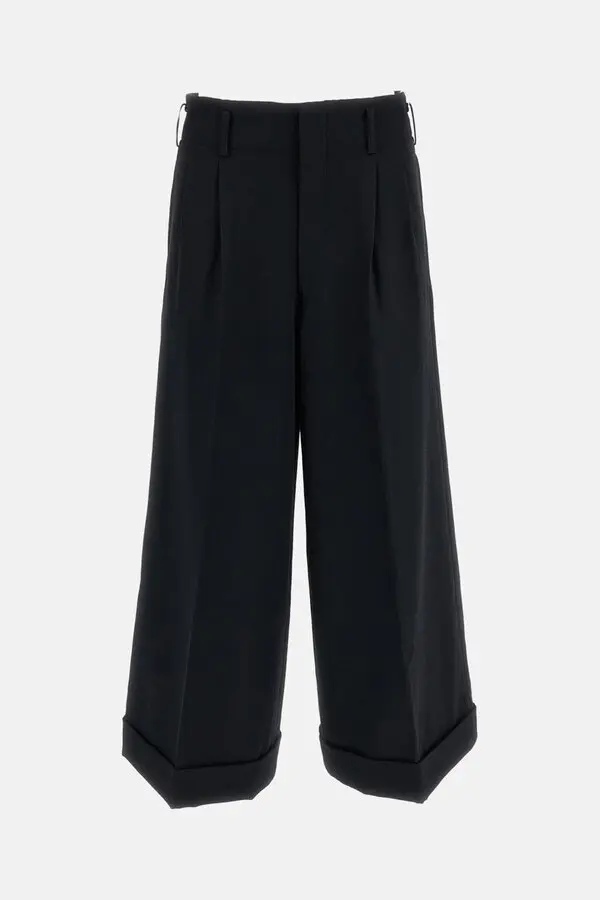 Comme Des Garçons Pantaloni In Lana Gamba Larga