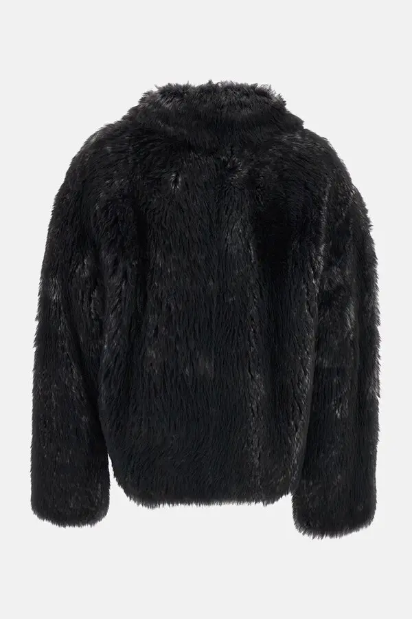 DESA 1972 Giacca In Shearling Con Collo Alto - Black