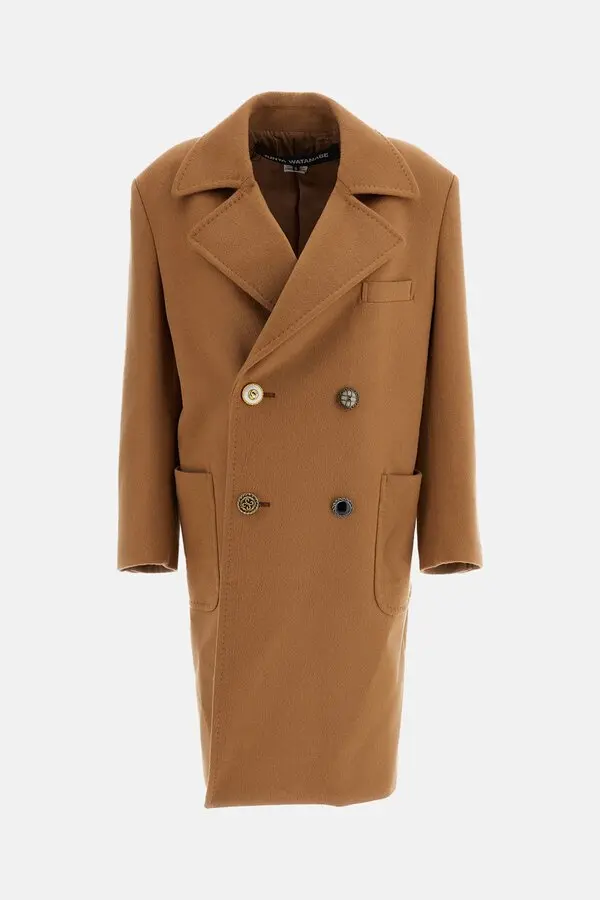 Junya Watanabe Cappotto In Lana E Cashmere - Beige