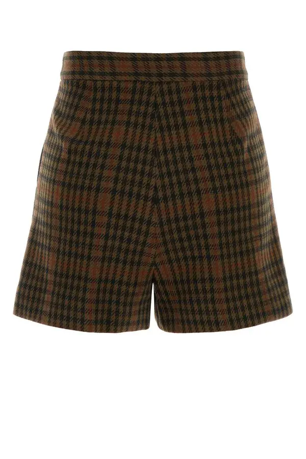 MAX MARA Embroidered Wool Blend Parata Shorts