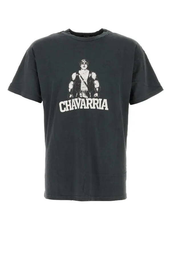 WILLY CHAVARRIA Slate Cotton Leather Daddy T-shirt