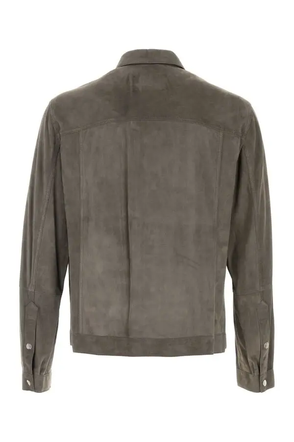 Brunello Cucinelli Dove Grey Suede Overshirt