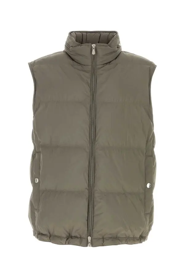 Brunello Cucinelli Grey Polyester Sleeveless Down Jacket - Gray