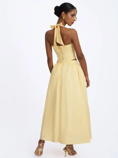 MISS CIRCLE NEW YORK Wina Cotton Poplin Low-waisted Maxi Skirt