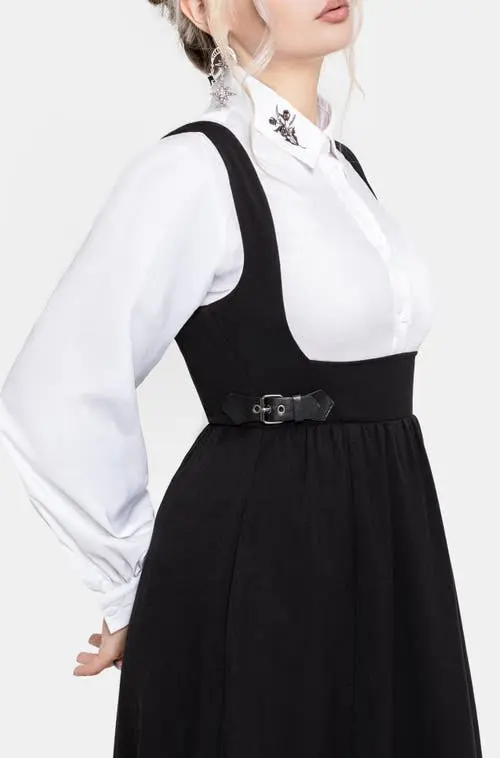 DISTURBIA Nightingale Pinafore Midi Dress