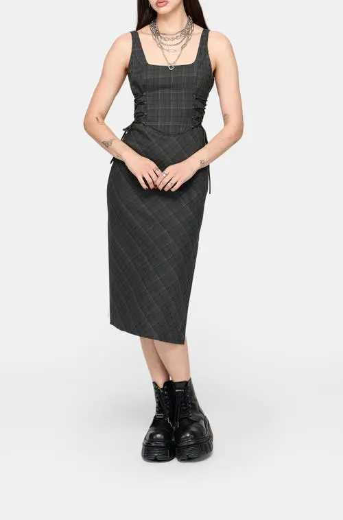 DISTURBIA Caitriona Lace Up Side Midi Dress