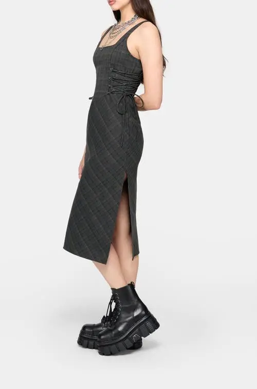 DISTURBIA Caitriona Lace Up Side Midi Dress